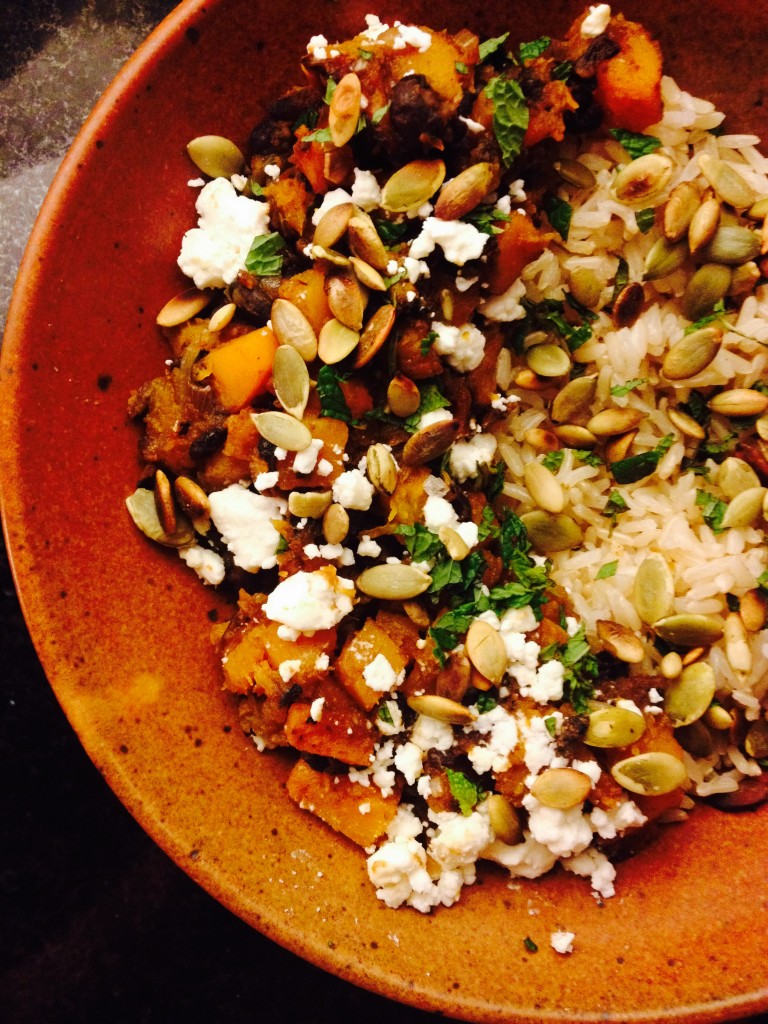 smoky butternut squash and black bean ragout with pepitas and feta ...
